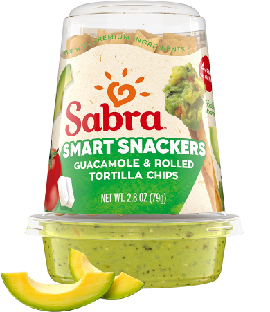 Sabra Snackers Classic Guacamole with Rolled Tortilla Chips | Sabra